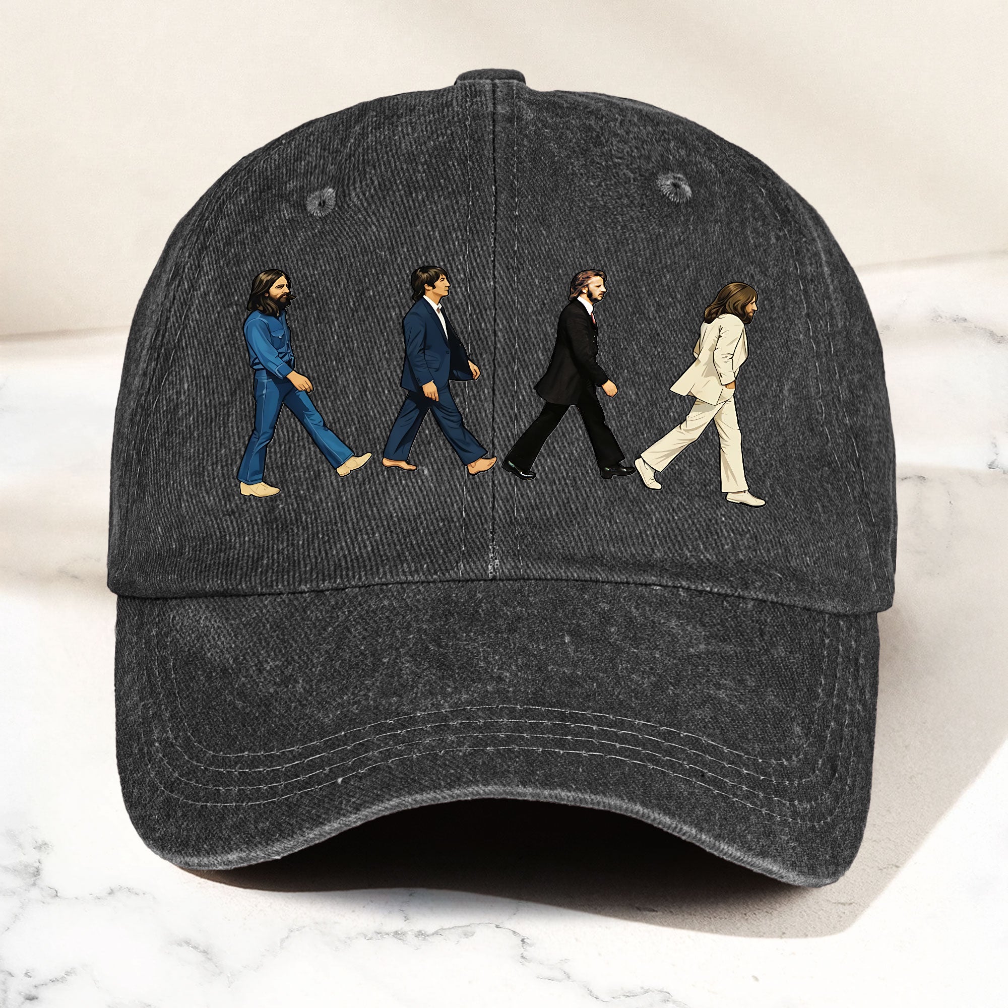 Abbey Road Denim Dad Cap – Iconic Walk Design ( With BOX) – MaoCrafted